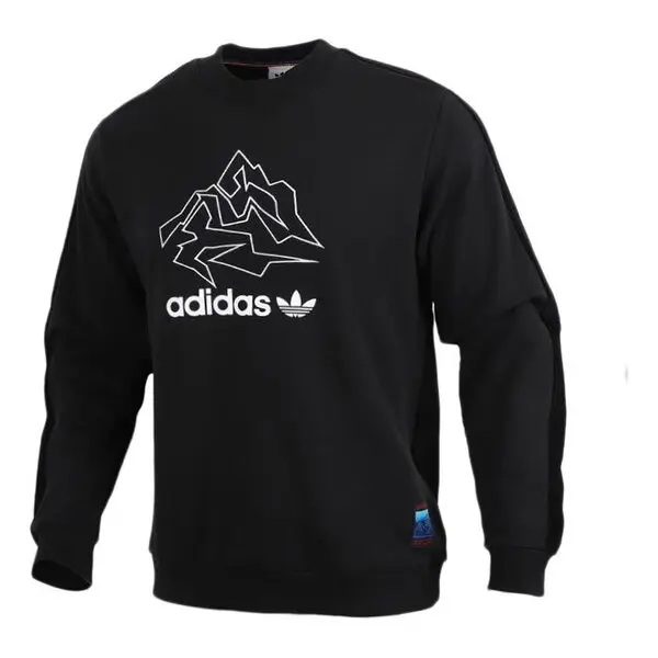 Adidas Originals Crewneck Pullover With Graphic Print - Black