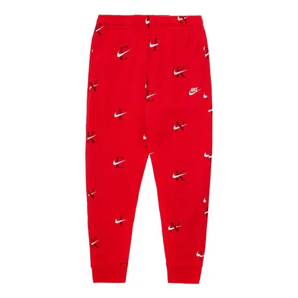 Nike Club Aop Sweatpants 'red - Red/multi-color