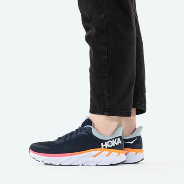 Hoka One One Clifton Athletic Sneakers - Blue/orange