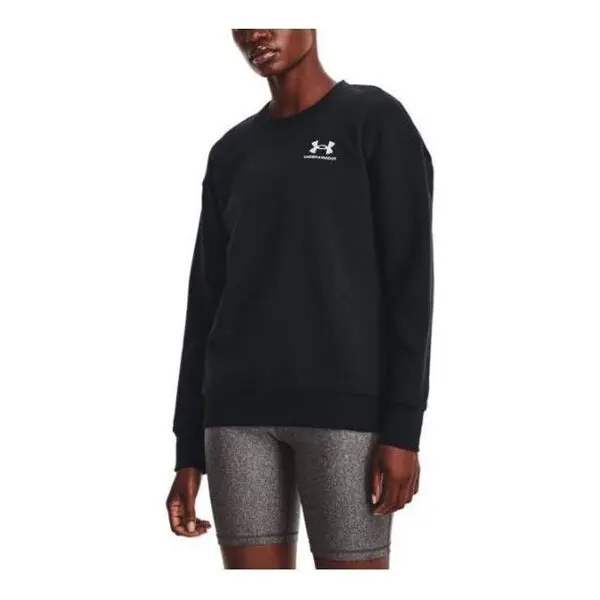 Under Armour Essential Fleece Crew Sweatshirt - Black/white