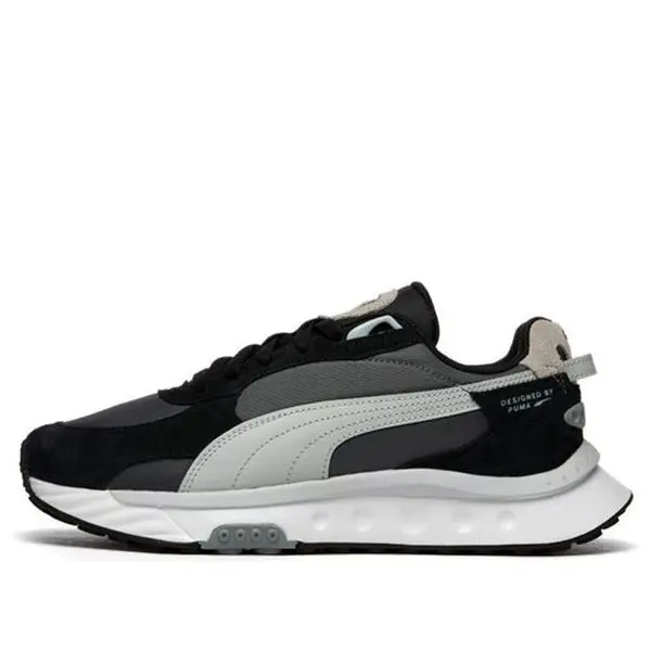PUMA Wild Rider Rollin' "black Castlerock" Low Top Sneakers - Black/white/grey
