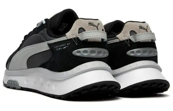 PUMA Wild Rider Rollin' "black Castlerock" Low Top Sneakers - Black/white/grey