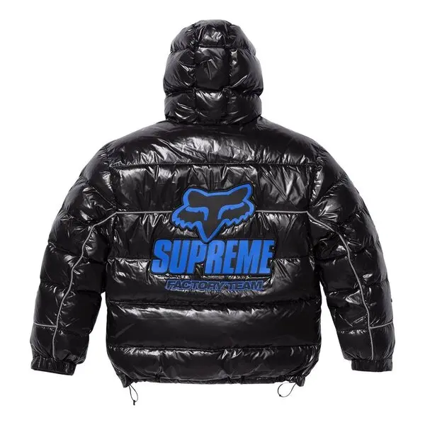 Supreme X Fox Racing Shiny Down Puffer Jacket - Black