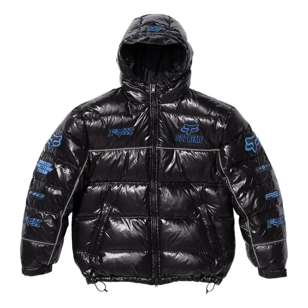 Supreme X Fox Racing Shiny Down Puffer Jacket - Black