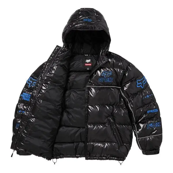 Supreme X Fox Racing Shiny Down Puffer Jacket - Black