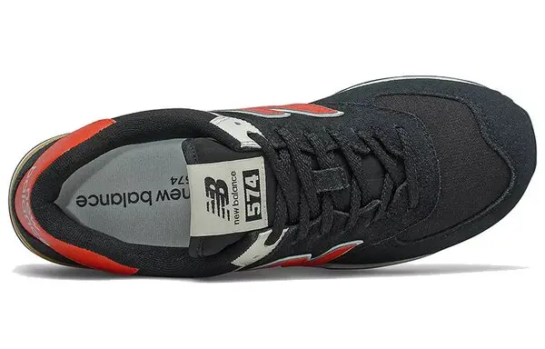 NEW BALANCE 574 Lace-up Athletic Sneakers - Black/red