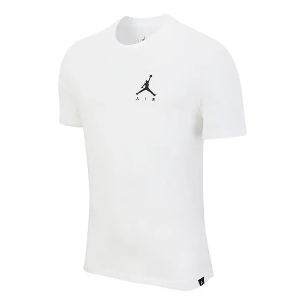 JORDAN Solid Color Logo Casual Sports Short Sleeve White T-shirt - Multi-color