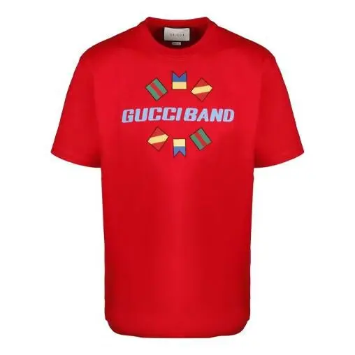 Gucci Band Embroidered Large Logo Short Sleeve