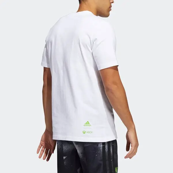 Adidas Casual Breathable Printing Round Neck Short Sleeve White