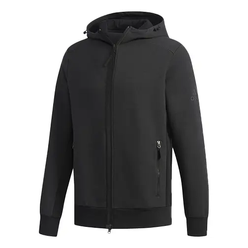 Adidas Double Knit Hooded Jacket - Black