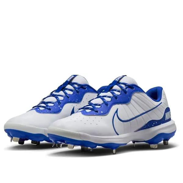 Nike Alpha Huarache Varsity 4 Low Athletic Cleats - White/hyper Royal