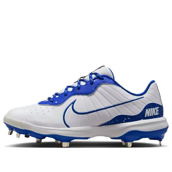 Nike Alpha Huarache Varsity 4 Low Athletic Cleats - White/hyper Royal