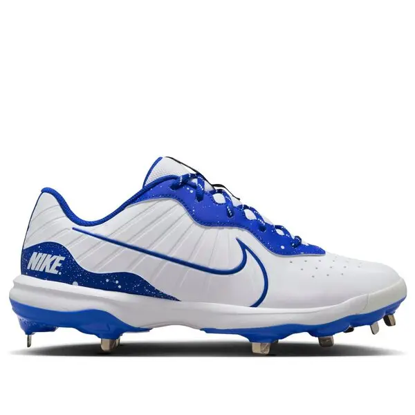 Nike Alpha Huarache Varsity 4 Low Athletic Cleats - White/hyper Royal
