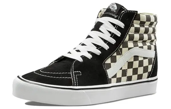 VANS Sk8-hi Lite White Checkerboard High Top Sneakers