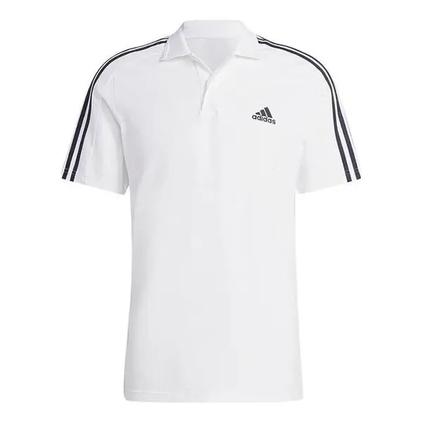 Adidas Essentials Piqu Embroidered Small Logo 3-stripes Polo Shirts - White