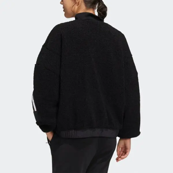 Adidas Contrasting Stripe Fleece Jacket