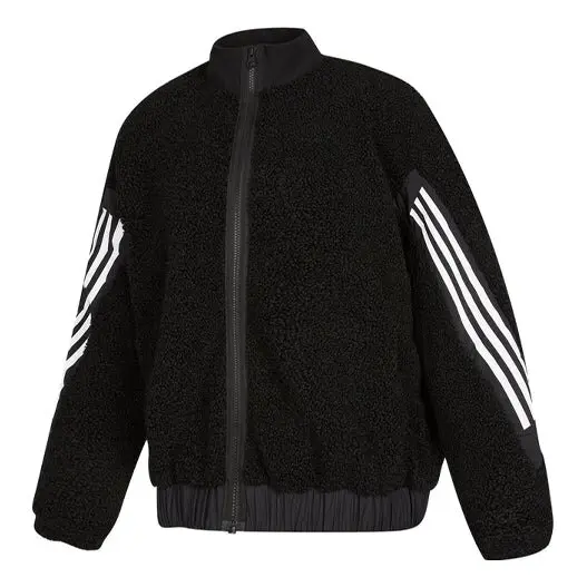 Adidas Contrasting Stripe Fleece Jacket