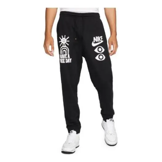 Nike French Terry Pants 'black White