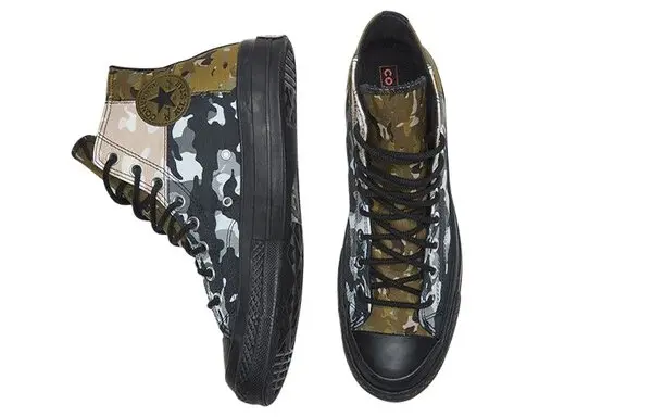 CONVERSE Chuck 70 Hi Patchwork Blocked Camouflage Sneakers - Black/camo