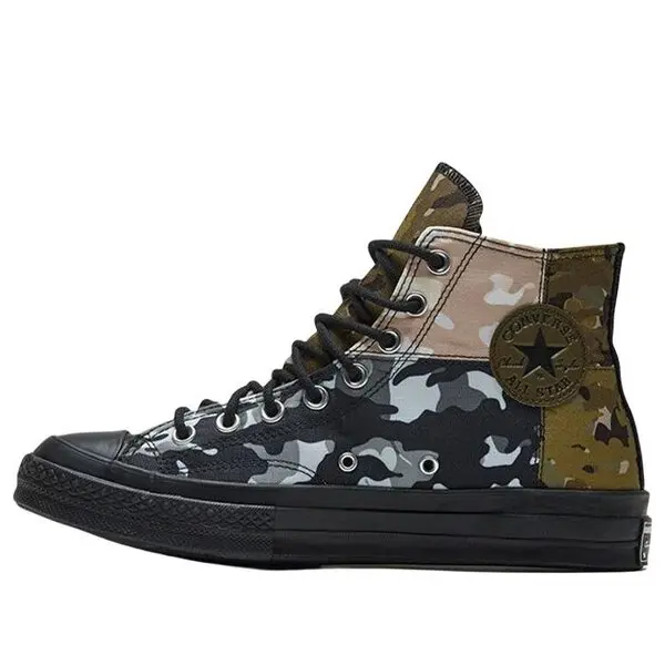 CONVERSE Chuck 70 Hi Patchwork Blocked Camouflage Sneakers - Black/camo