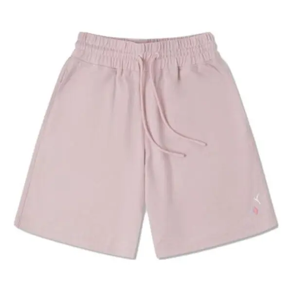 CONVERSE Embroidered Floral Drawstring Shorts - Pink