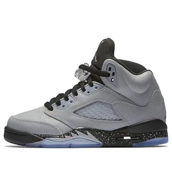 JORDAN 5 Retro High Top Sneakers - Wolf Grey/black-black
