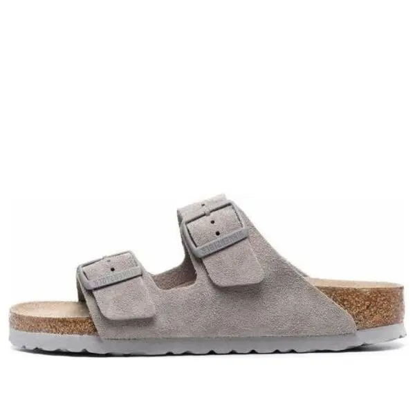 BIRKENSTOCK Arizona Soft Footbed Suede Leather Sandals - Beige