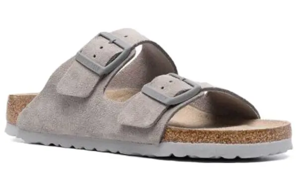BIRKENSTOCK Arizona Soft Footbed Suede Leather Sandals - Beige