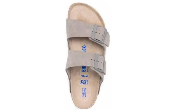 BIRKENSTOCK Arizona Soft Footbed Suede Leather Sandals - Beige