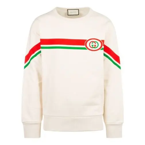 Gucci Striped Printed Pullover Long Sleeve - White