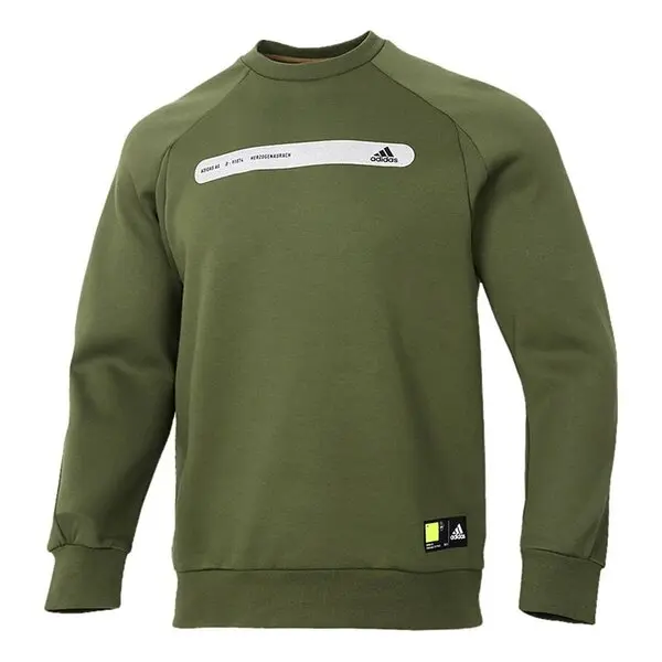 Adidas Crewneck Pullover With Graphic Detail - Green