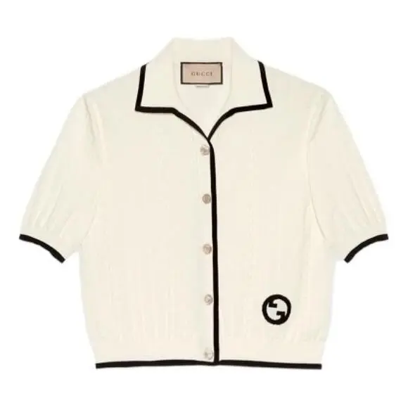 Gucci Cotton Cardigan With Interlocking G - Ivory