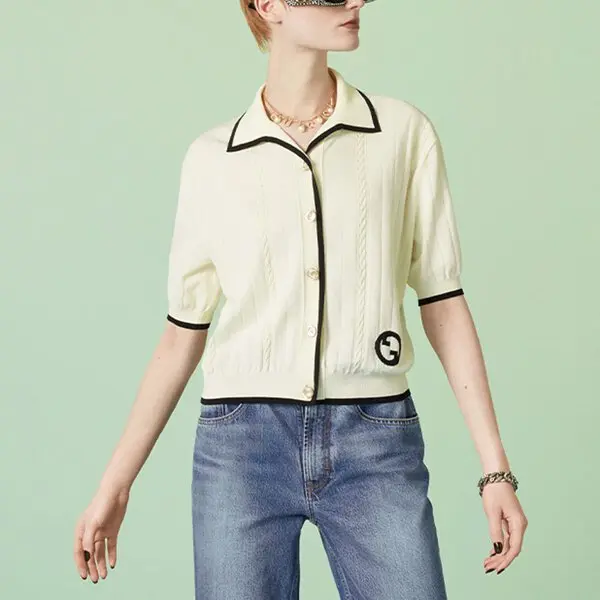 Gucci Cotton Cardigan With Interlocking G