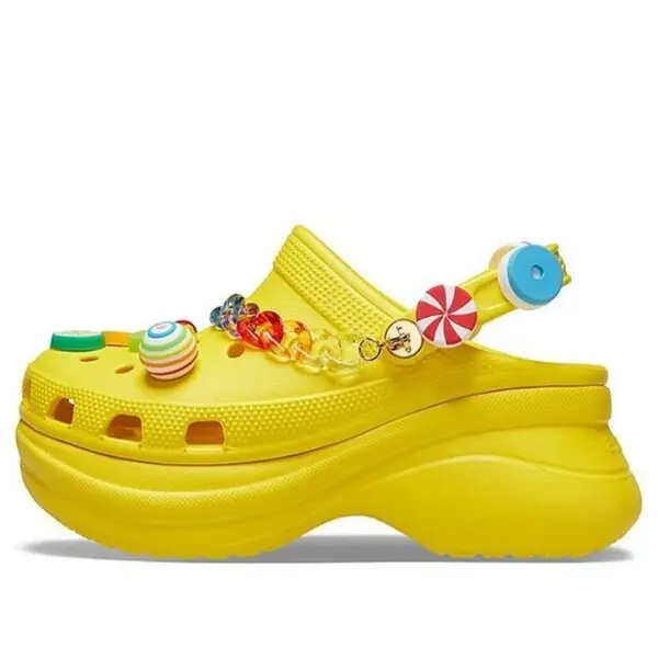 CROCS X Lost General Platform Clogs With Charm Detailing - Yellow