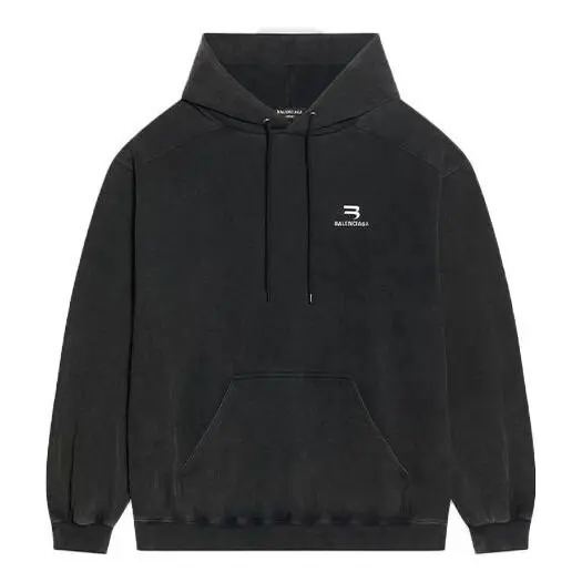 Balenciaga Sporty B Hoodie Medium Fit - Black