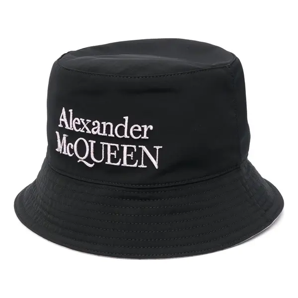 Alexander McQueen Logo Embroidery Bucket Hat - Black