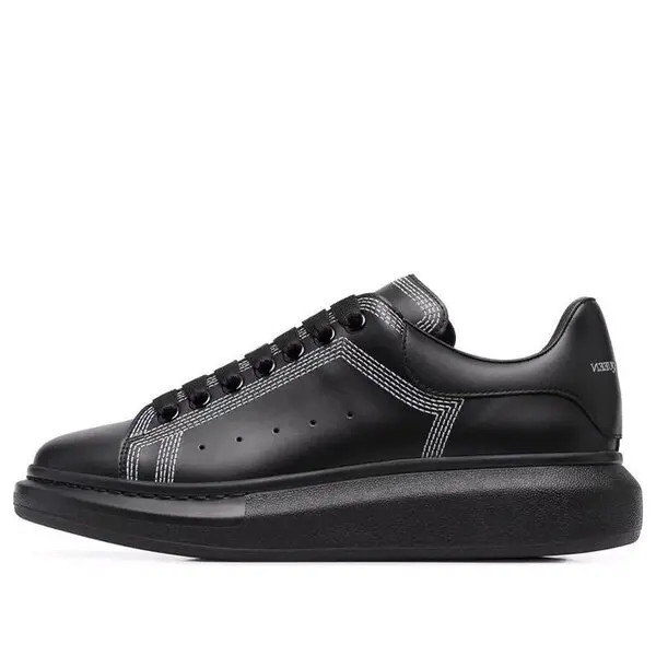 Alexander McQueen Oversized Sneaker With Contrast Stitching - Black/silver