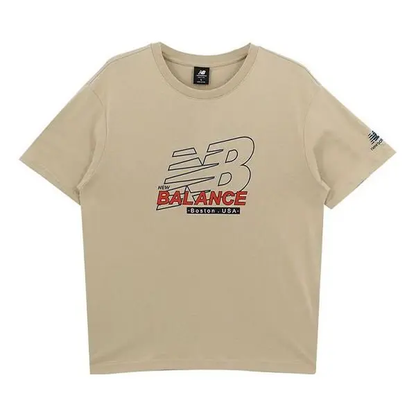 NEW BALANCE Athleisure Casual Sports Round Neck Short Sleeve - Khaki