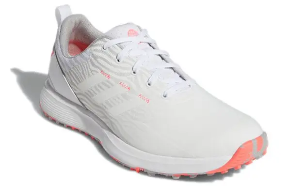 Adidas S2g Golf Shoes With Grey Stripes - White