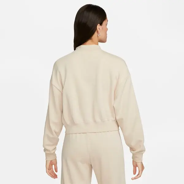 Nike Oversized Cropped Full-zip Jacket - Beige