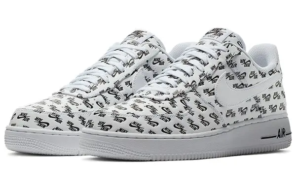 Nike Force 1 Low '07 Qs 'all Over Logo White - White/black