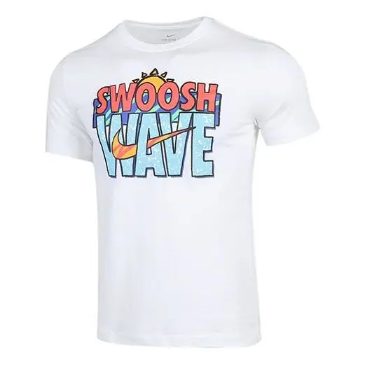Nike Logo Printing Round Neck Pullover Short Sleeve - White