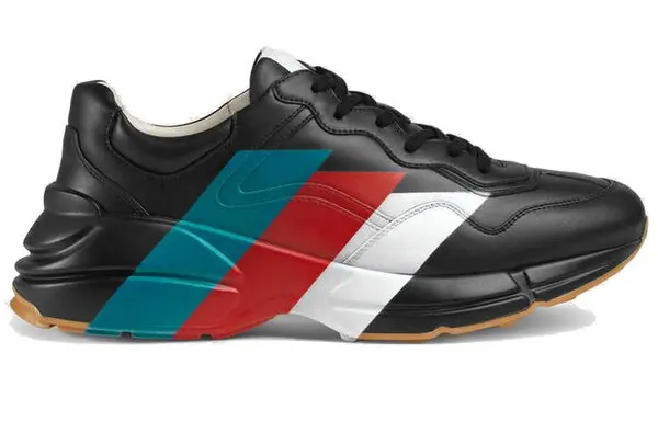 Gucci Rhyton 'web Print' Sneakers - Black