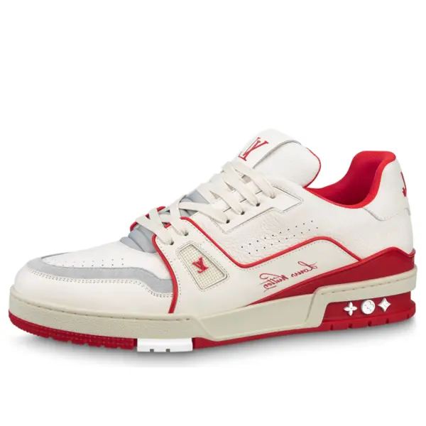 LOUIS VUITTON Trainer Sneakers 'white Red Grey - White/grey/red