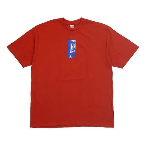 Supreme Fw18 Payphone Tee Public Phone Printing Short Sleeve - Red