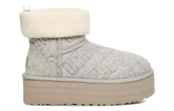 UGG Classic Mini Platform Felted Boots - Grey