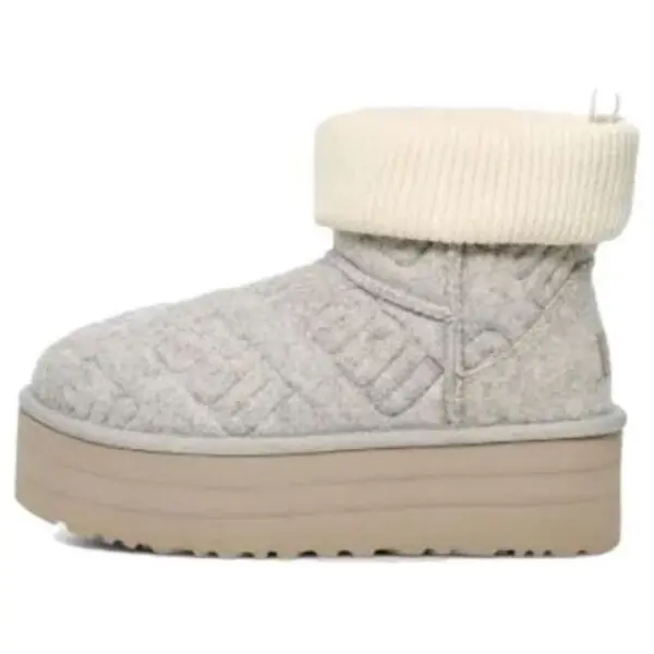 UGG Classic Mini Platform Felted Boots - Grey
