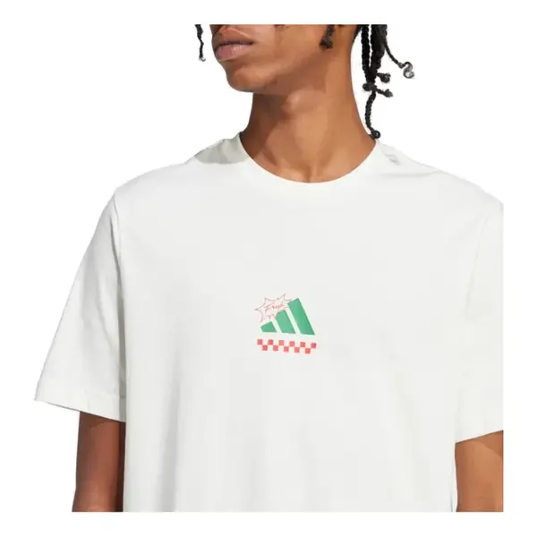 Adidas Lounge Pizza Graphic T-shirt Asia Sizing 'white Green - White/green