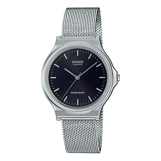 Casio Analog Quartz Watch With Mesh Strap - Blacksilver