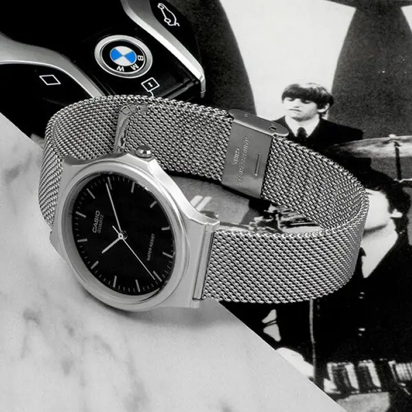 Casio Analog Quartz Watch With Mesh Strap